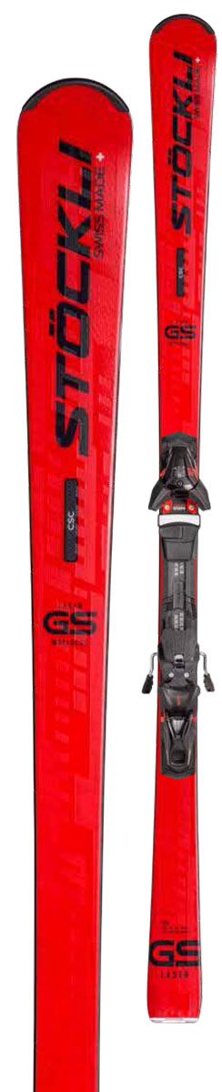 Stockli Laser GS ski + SRT12 red/black binding & SRT Speed D20 plate ...